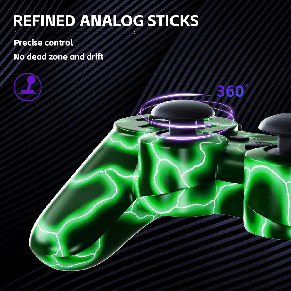 PS3 Controller 2 Pack Wireless Motion Sense Dual Vibration Upgraded Ga ...